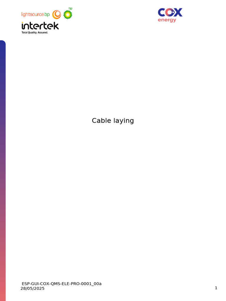 Underground Cable Laying Procedure | PDF | Verification And Validation ...