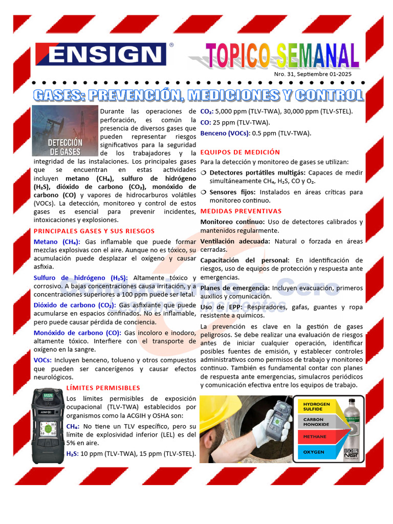 Riesgos de Gases en Perforación TWA y STEL | PDF | Dióxido de carbono ...