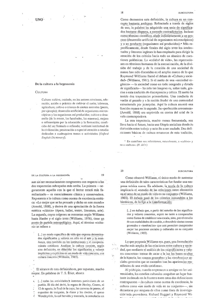 Barani-Hebdige-De La Cultura A La Hegemonia | PDF