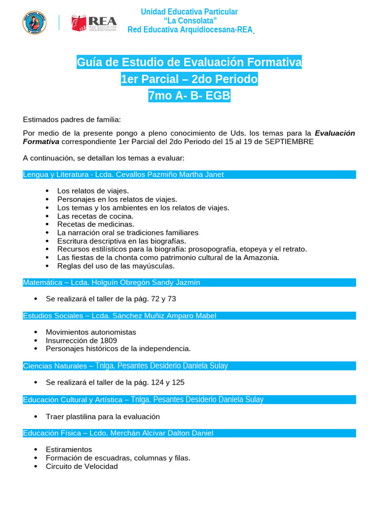 1er Parcial - 2do Periodo 6to B EGB | PDF