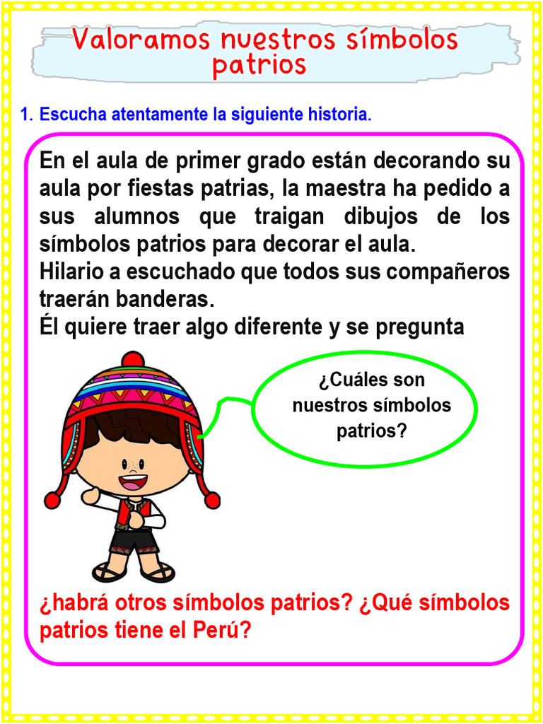 Símbolos patrios del Perú para primaria | PDF | Perú | Símbolos nacionales