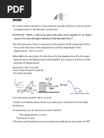 KWV 12 Physcs Work Energy and Power Notes | PDF | Force | Power (Physics)