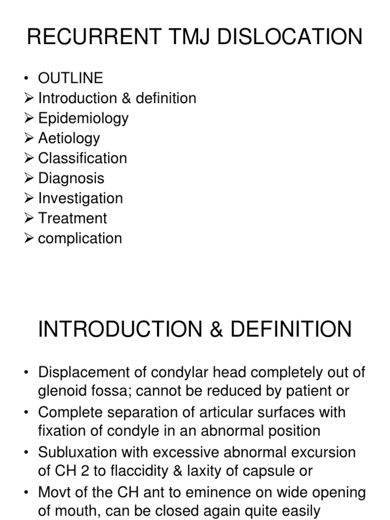 Recurrent Tmj Dislocation | Human Anatomy | Diseases And Disorders