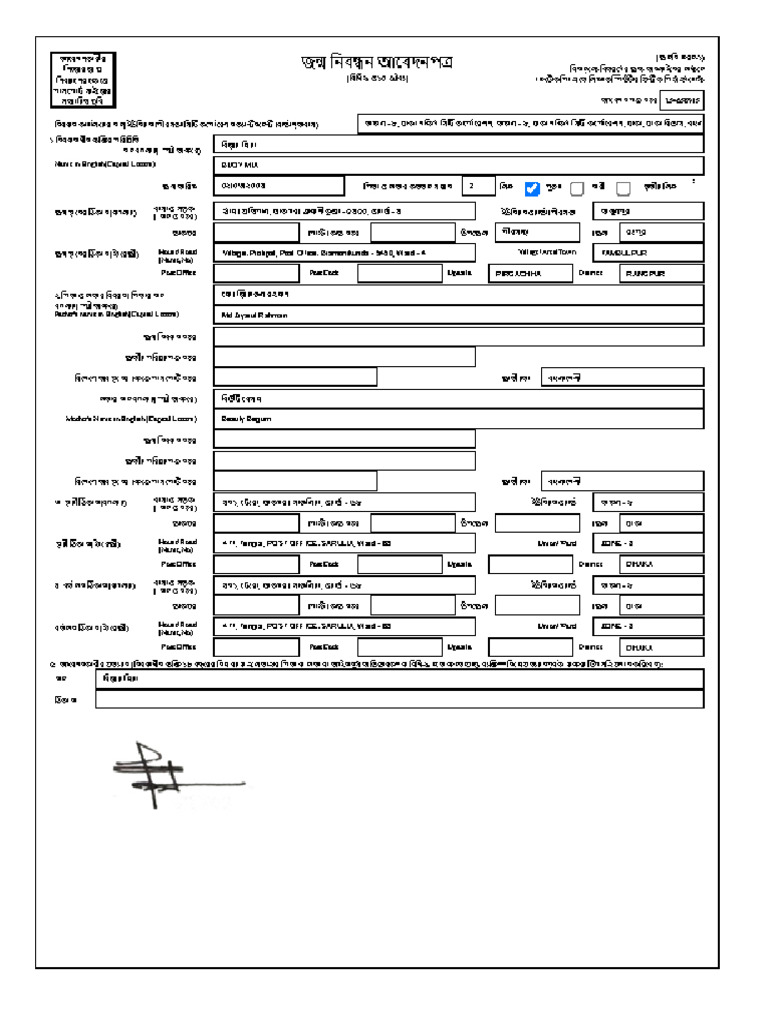 Birth Application Print1 | PDF