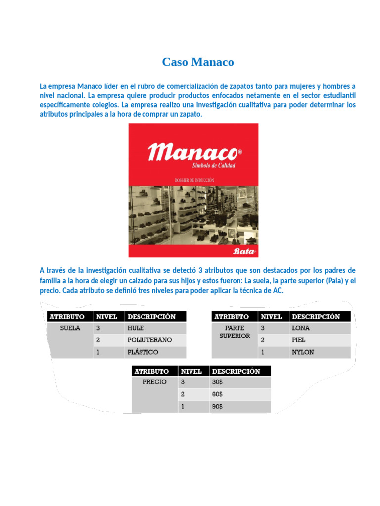 Caso Manaco | PDF | Diseño | Metodología de encuesta