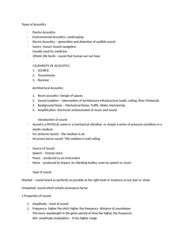 Understanding Types of Acoustics | PDF
