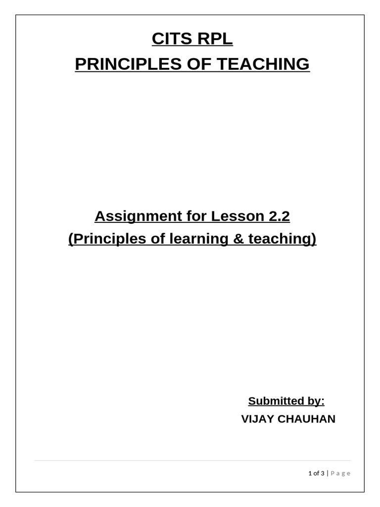2.2 Principles of Learning & Teaching | PDF | Learning | Intelligence