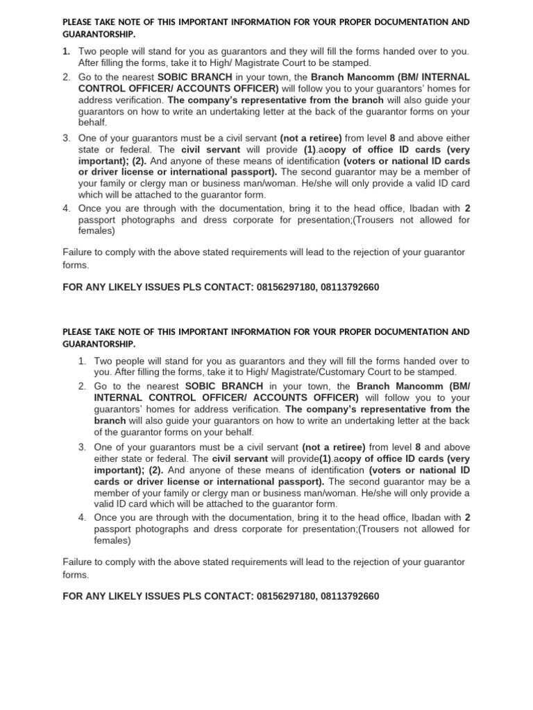 Guidelines For Applicant's Guarantorship | PDF | Identity Document | Access Control