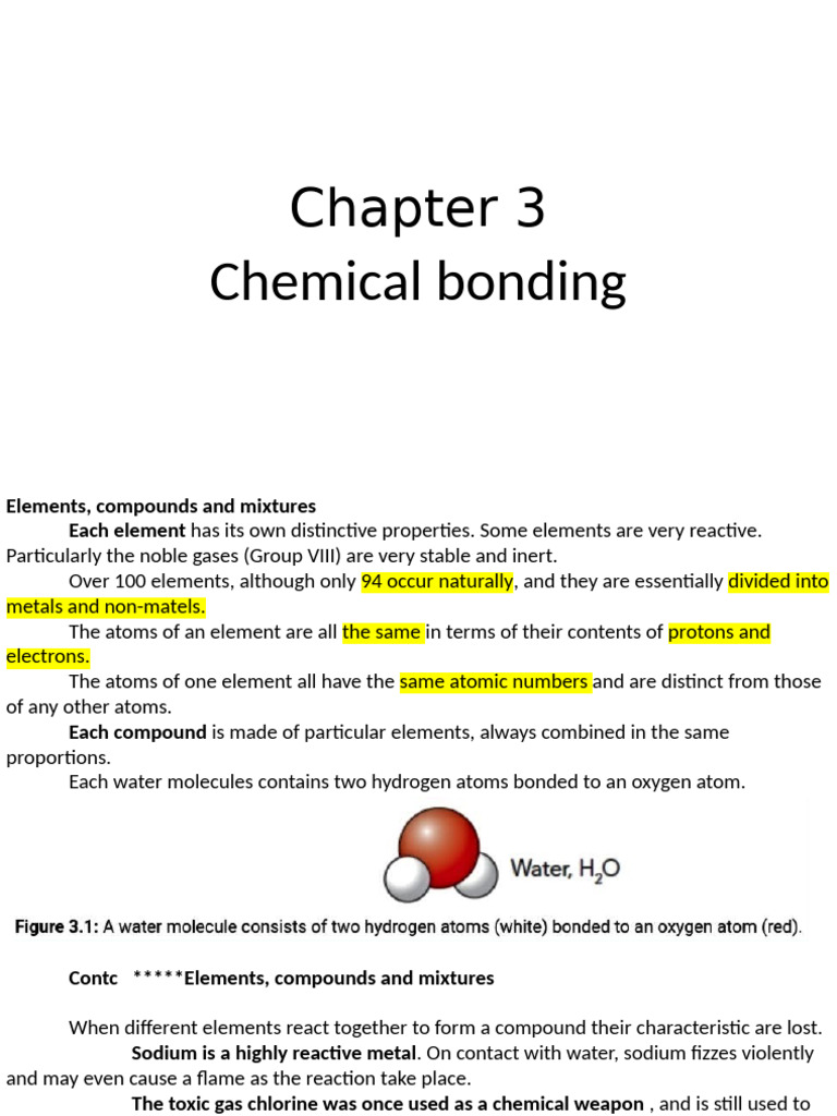 Chemical Bonding: Elements and Compounds | PDF | Ion | Chemical Compounds