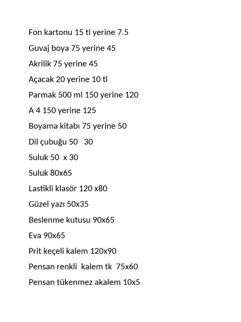 Fon Kartonu 15 TL Yerine 7 | PDF