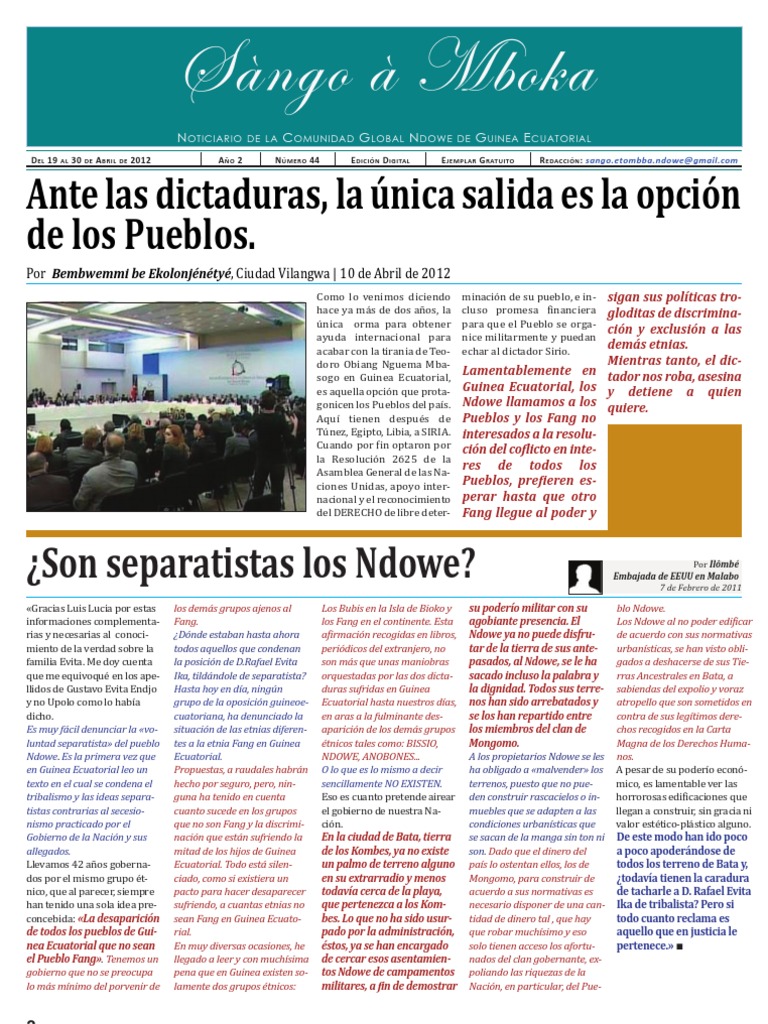 Sàngo À Mboka Nº 44 | PDF | África | España