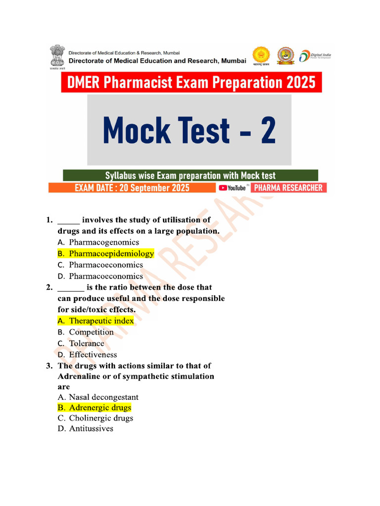 DMER MT-2 With Answers | PDF