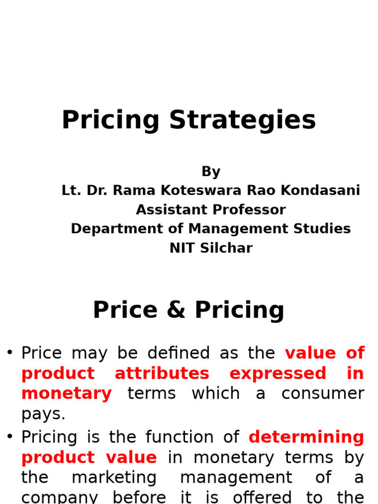 Pricing Strategies | PDF