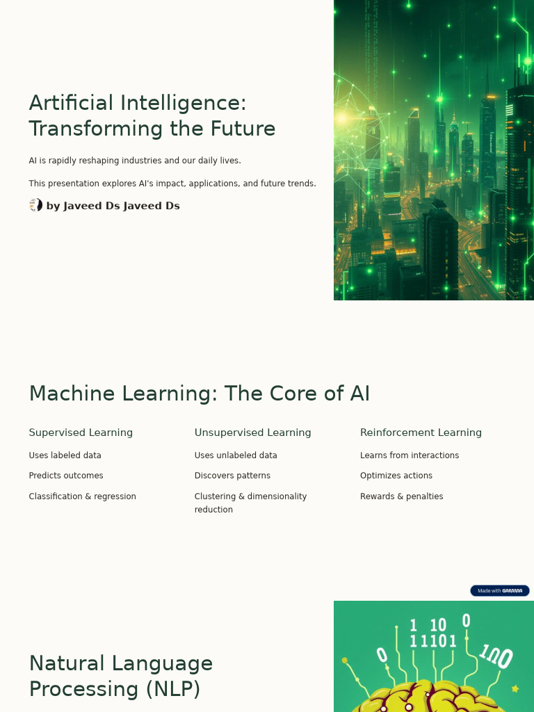 Artificial Intelligence Transforming The Future | PDF