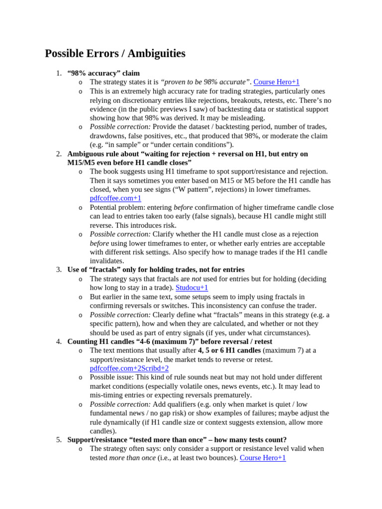 Trading Strategy Error Analysis | PDF | Accuracy And Precision