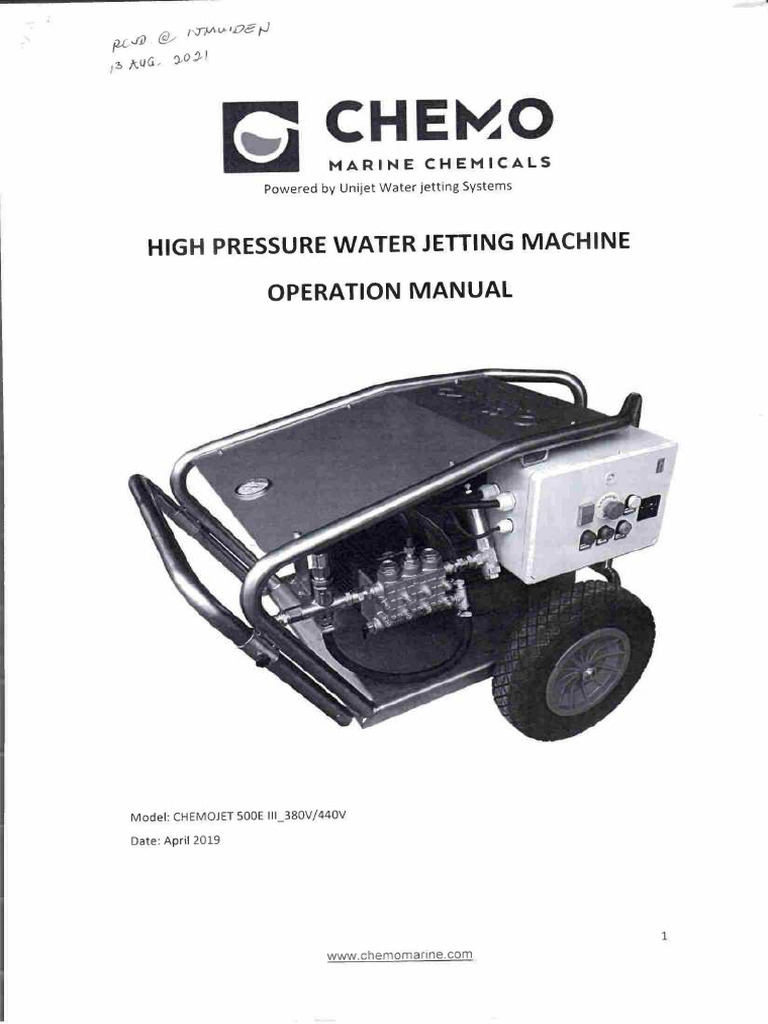 Chemo High Pressure Water Jetting Machine (Hydro Blaster) Operation ...
