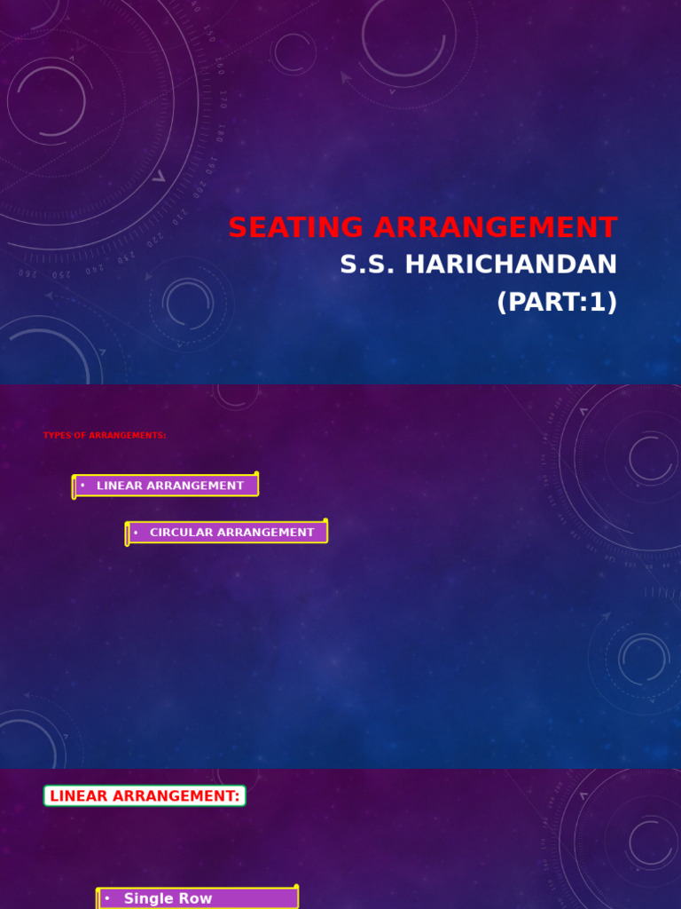 Seating Arrangement Types and Examples | PDF | Car