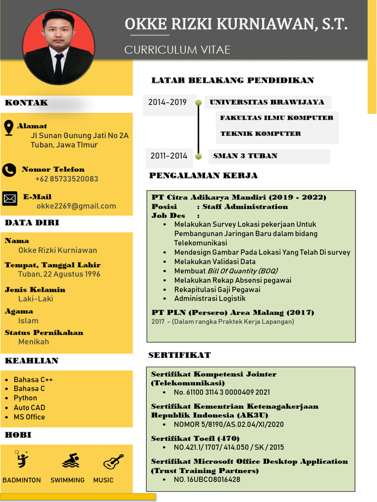 CV Okke Rizki | PDF