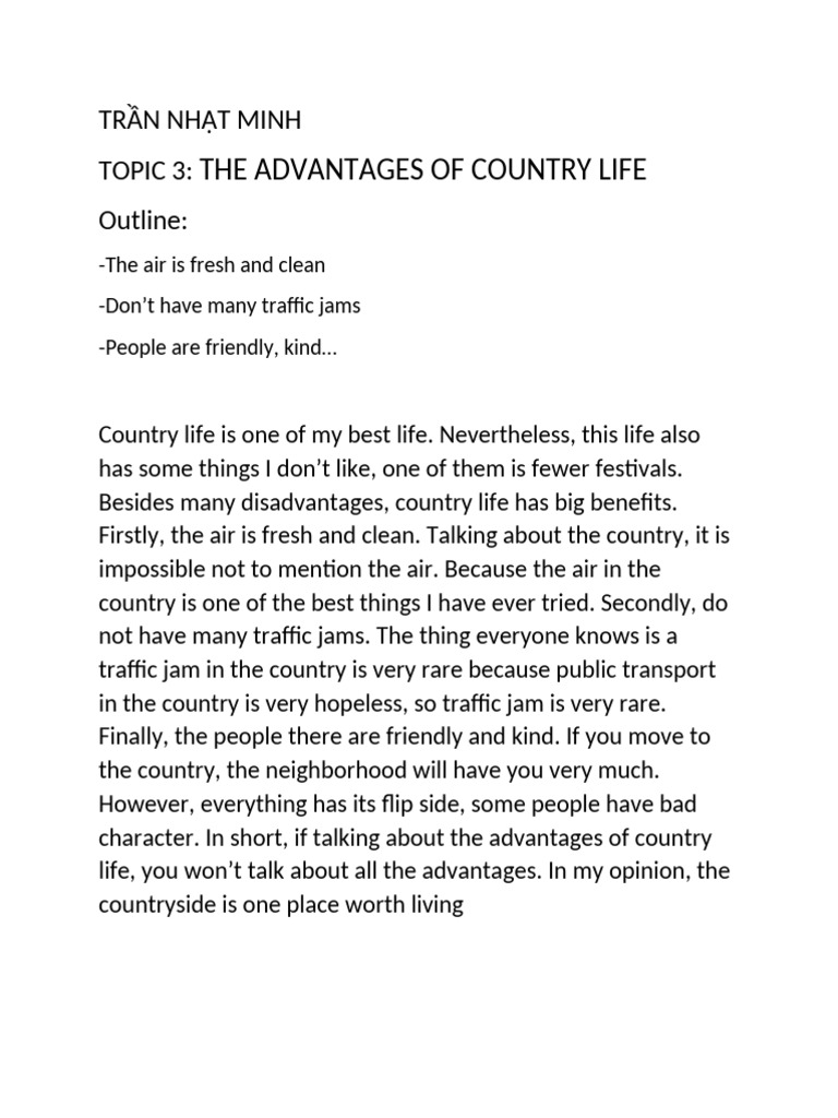 Benefits of Country Living | PDF