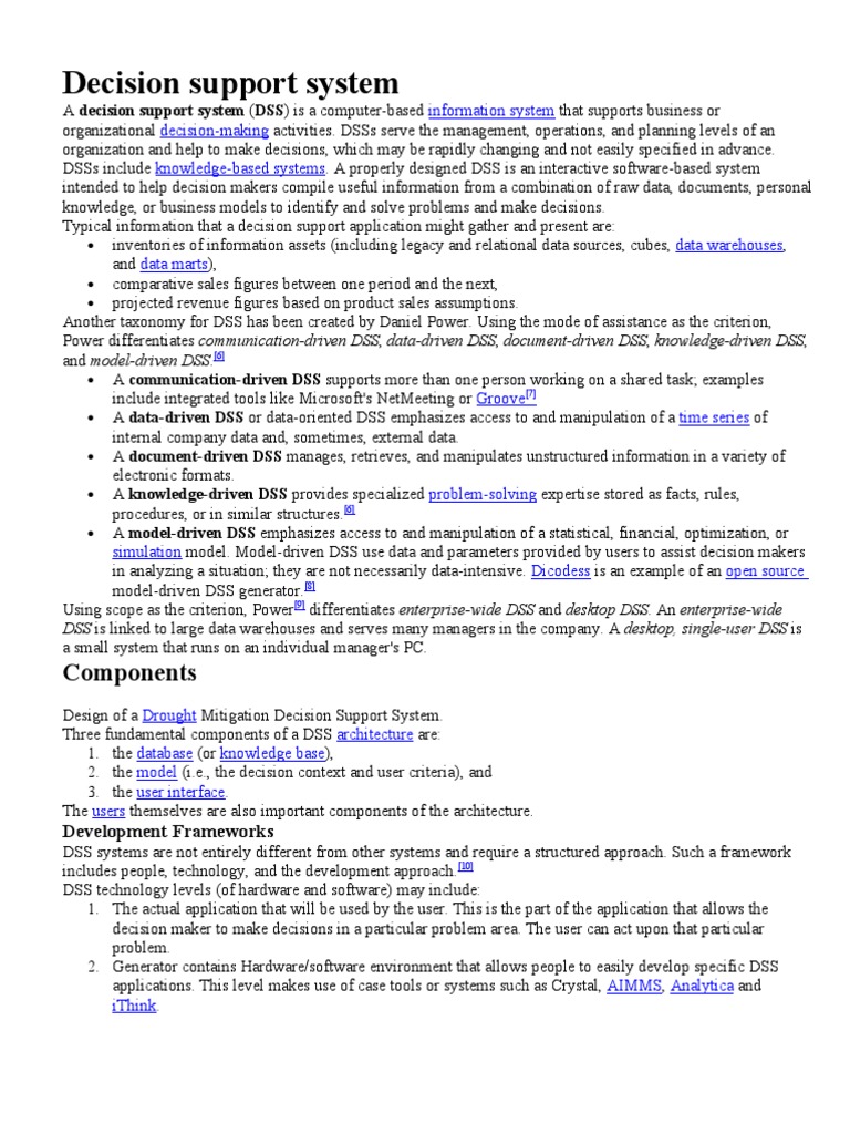 Decision Support System | PDF | Decision Support System | Data