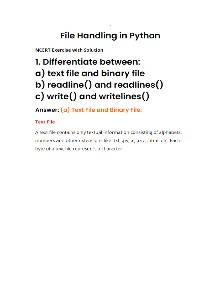 Introduction To Files | PDF