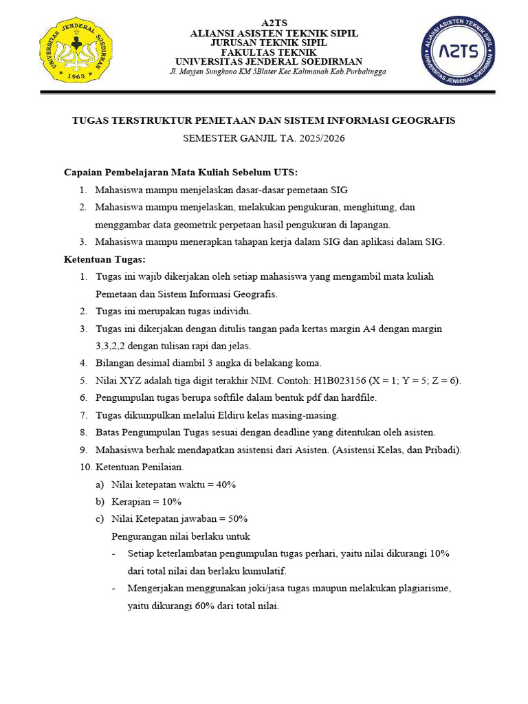 Tugas Terstruktur Pemetaan Dan Sistem Informasi Geografis 2025 | PDF