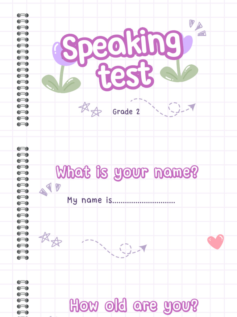 Grade 2 Speaking Test Questions | PDF