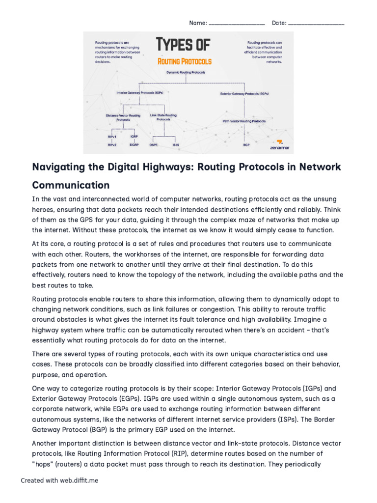 Routing Protocols Guiding Data Through Networks | PDF | Routing | Computer Network