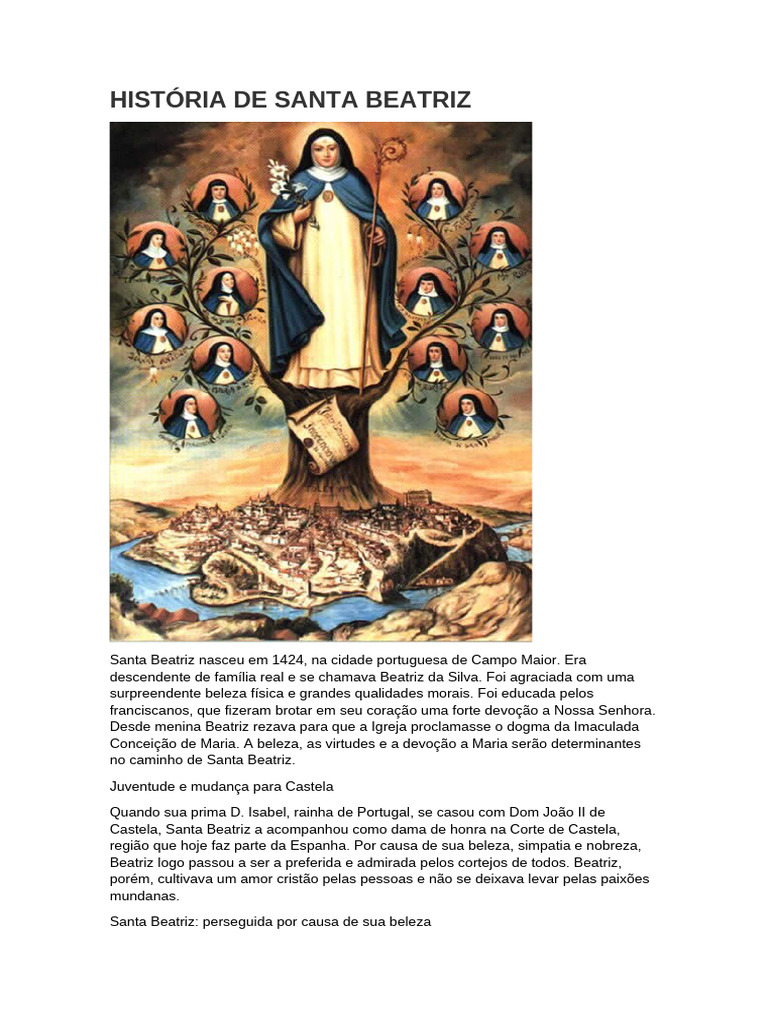 SANTA BEATRIZ | PDF | Maria, mãe de Jesus