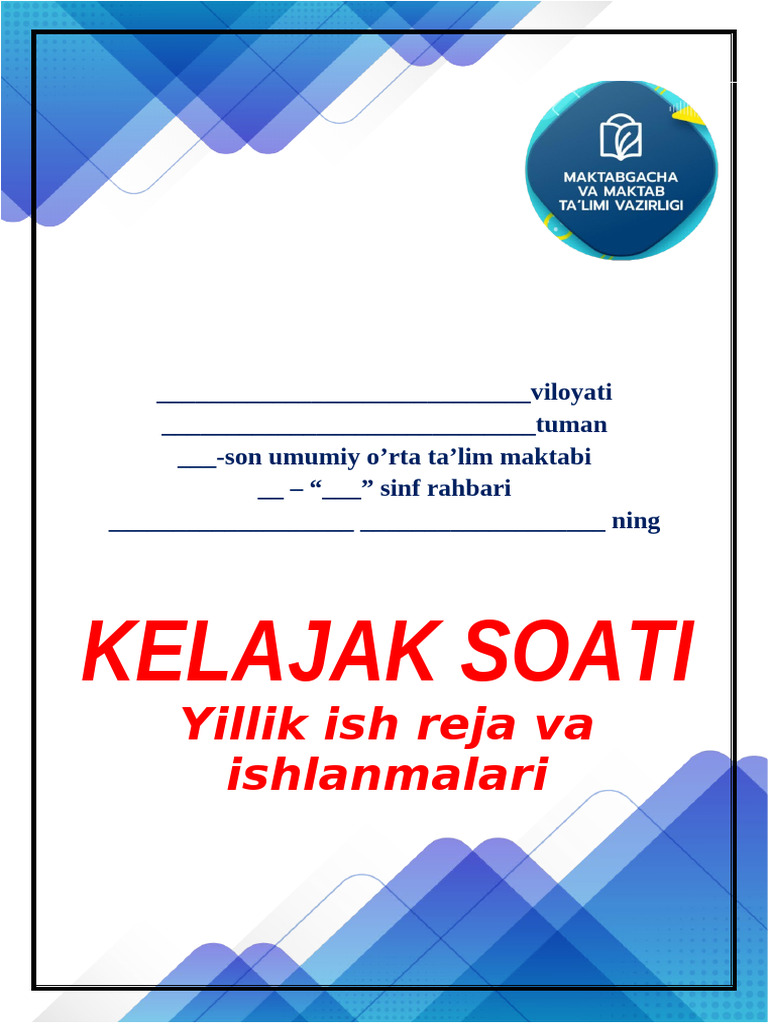 9-Kelajak Soati 2025-2026 O'quv Yili | PDF