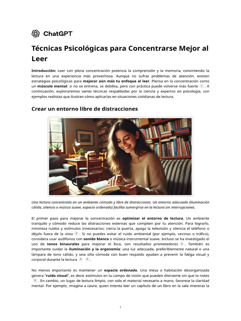 Técnicas Psicológicas para Concentrarse Mejor Al Leer | PDF | Mente | Meditación