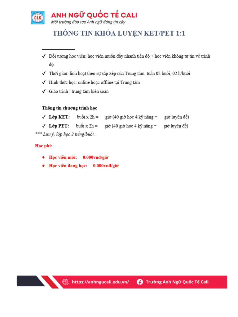 Cali-7 Lớp Luyện Ket - pet 1-1 | PDF