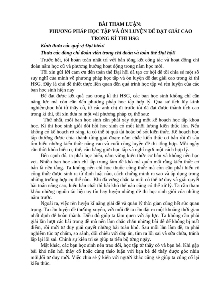 Bai Tham Luan HSG | PDF