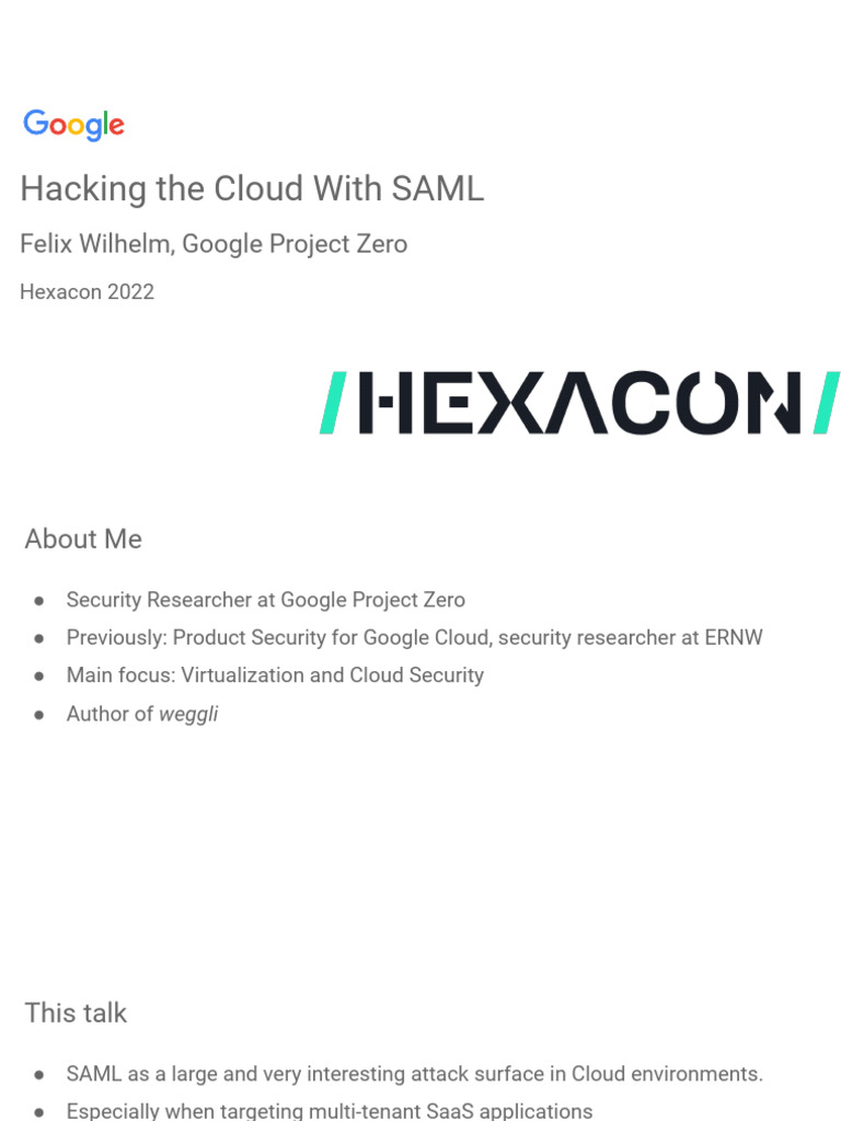 Hacking The Cloud With SAML | PDF | Java Virtual Machine | Computer Programming
