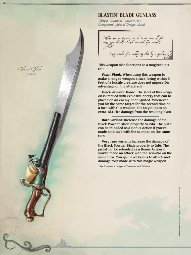 Blastin' Blade Gunlass Weapon Guide | PDF