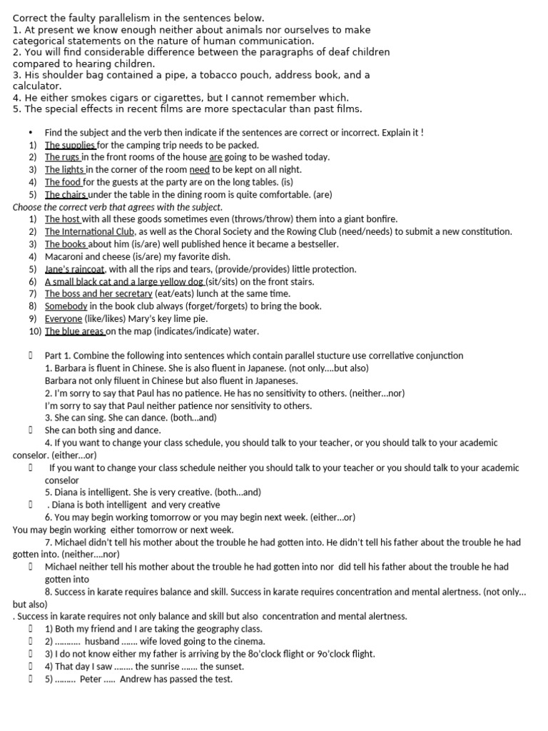 Correct The Faulty Parallelism | PDF