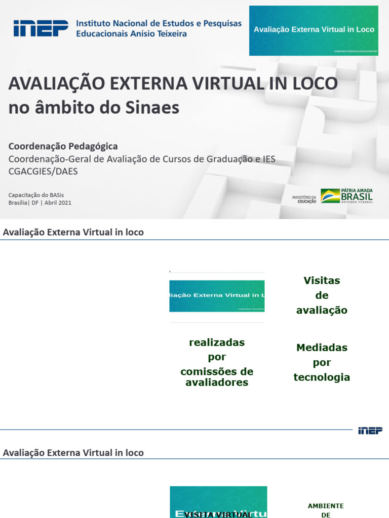 Avaliação Externa Virtual in Loco No Âmbito Do Sinaes | PDF