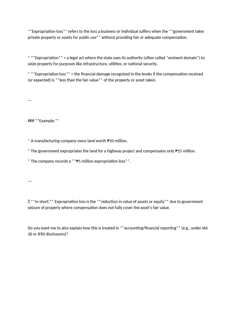 Expropriation Loss | PDF