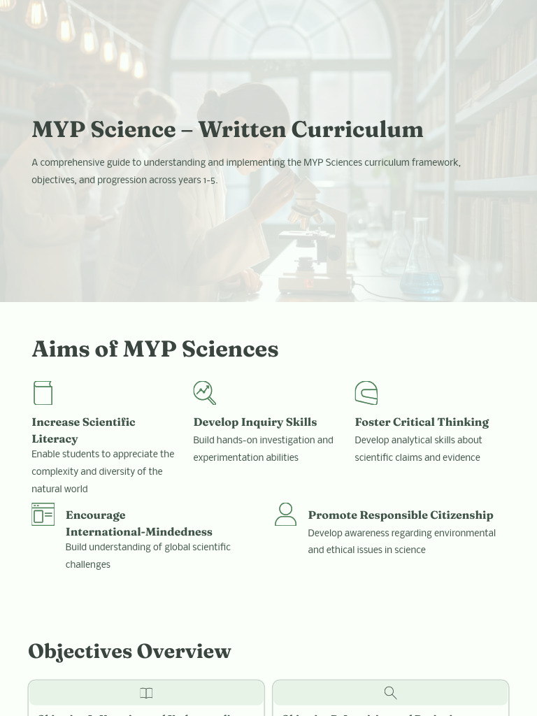 MYP Science - Written Curriculum 5 Sept 25 | PDF | Science | Methodology