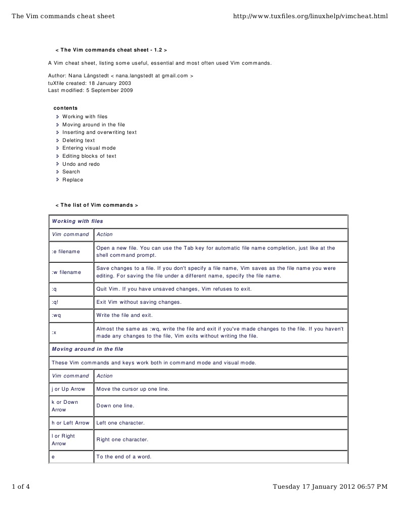 Vim Cheat Sheet | PDF | Filename | Cursor (User Interface)