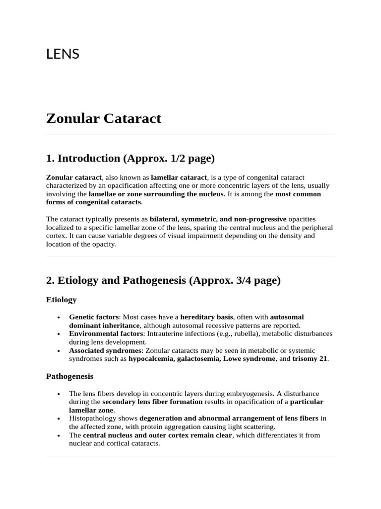 Lens | PDF | Cataract | Glaucoma