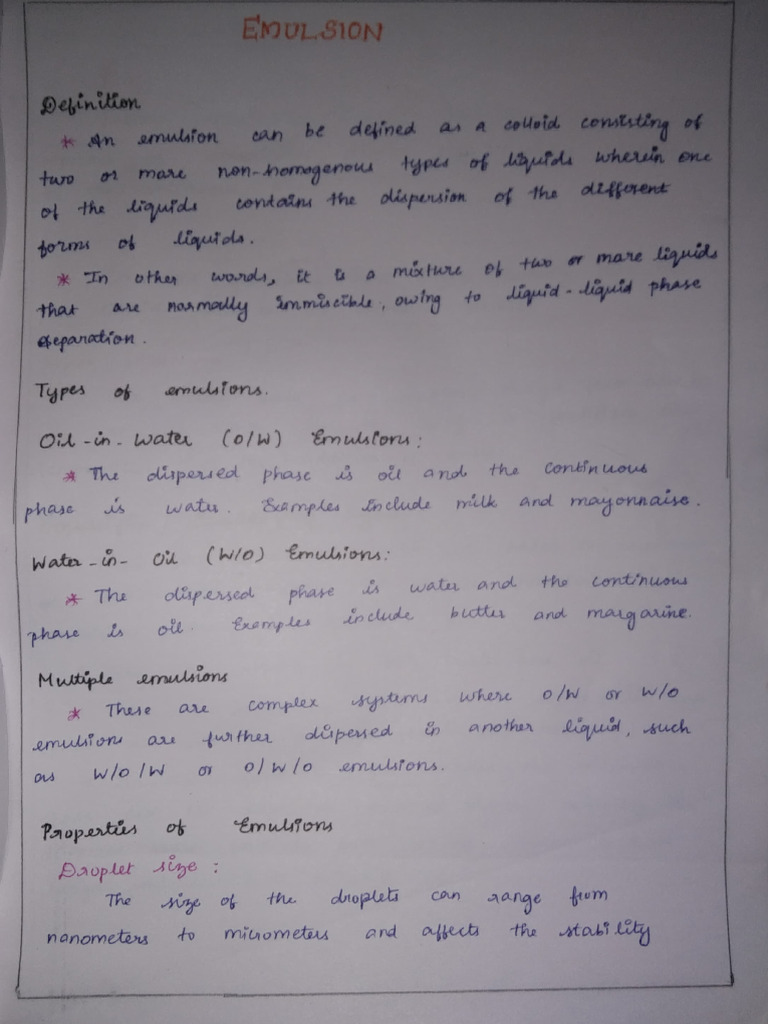 Emulsions | PDF