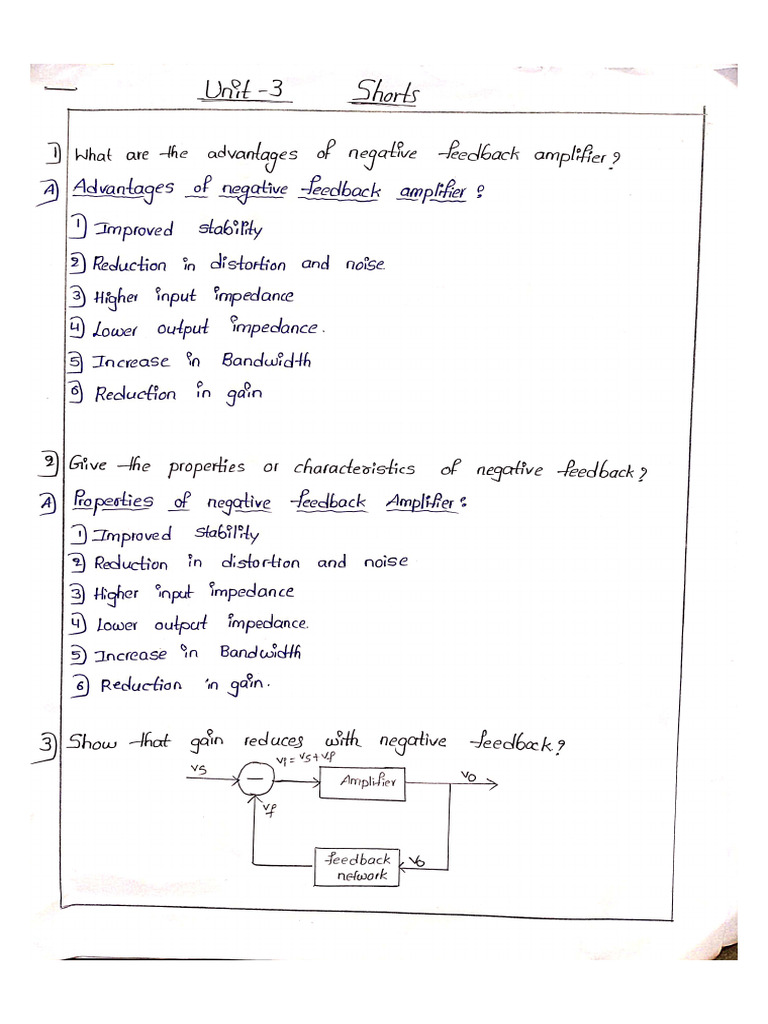 ECA Unit - 3 Shorts Answer | PDF