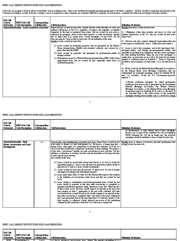 Fed Call Code Instructions | Download Free PDF | Loans | Mortgage Loan