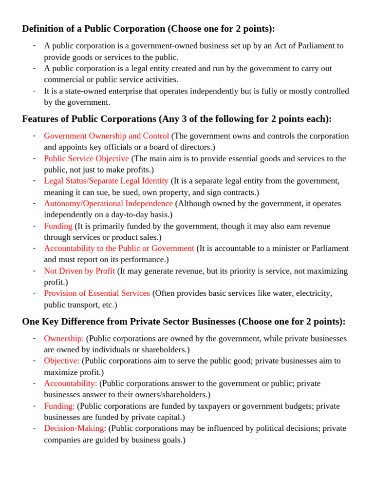 Understanding Public Corporations | PDF