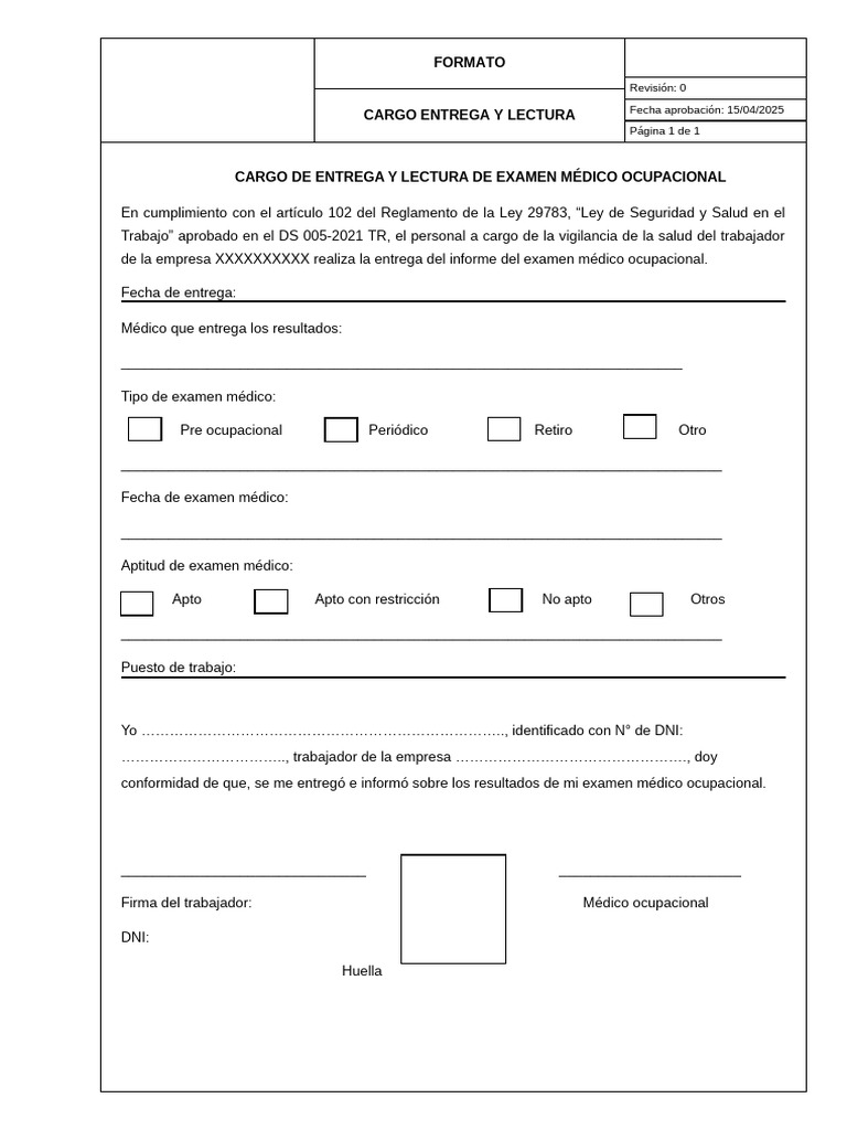 Cargo Entrega Emo | PDF