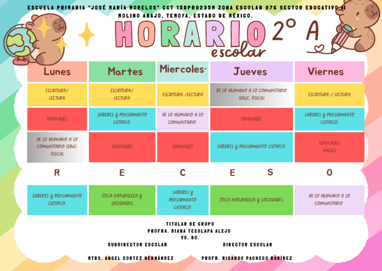 Horario Escolar | PDF