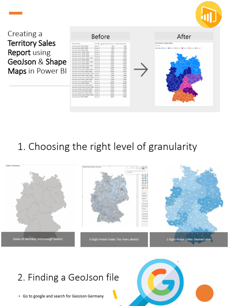 Creating A Territory Report Using GeoJson & Shape Map | PDF