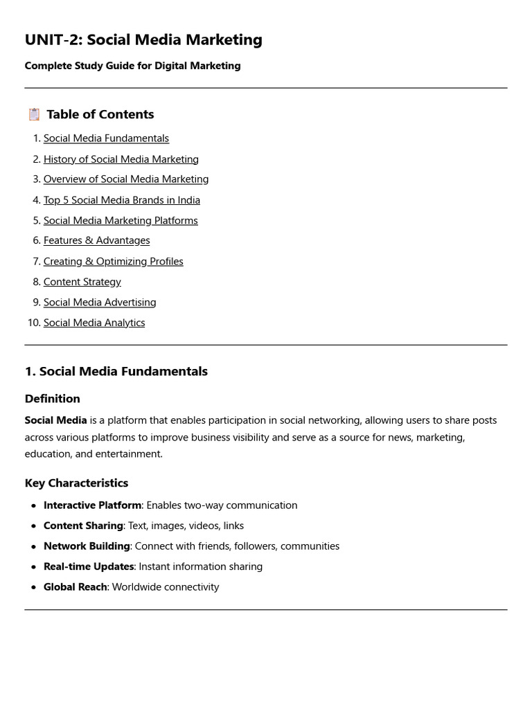 Social Media Marketing Study Guide | PDF | Social Media Marketing ...