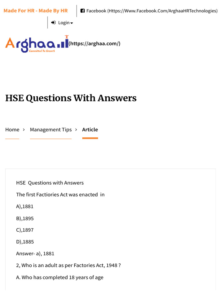 HSE Questions With Answers | PDF | Government | Justice